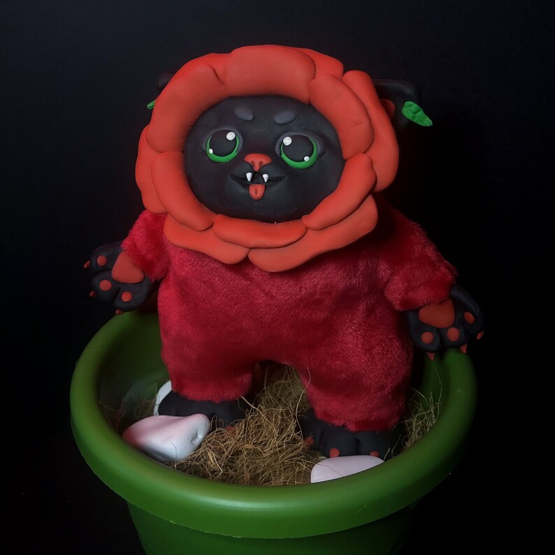 Puffy Poppy Collectible Clay Toy Guardian OOAK Kawaii Plushie, Toy ...