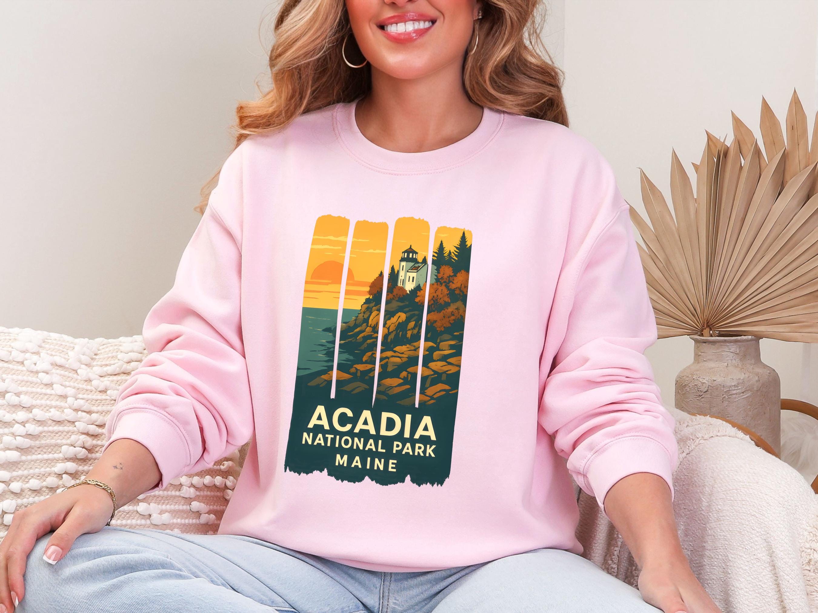Comfort Color Acadia National Park Shirt, Maine Lighthouse Tee, Ocean ...