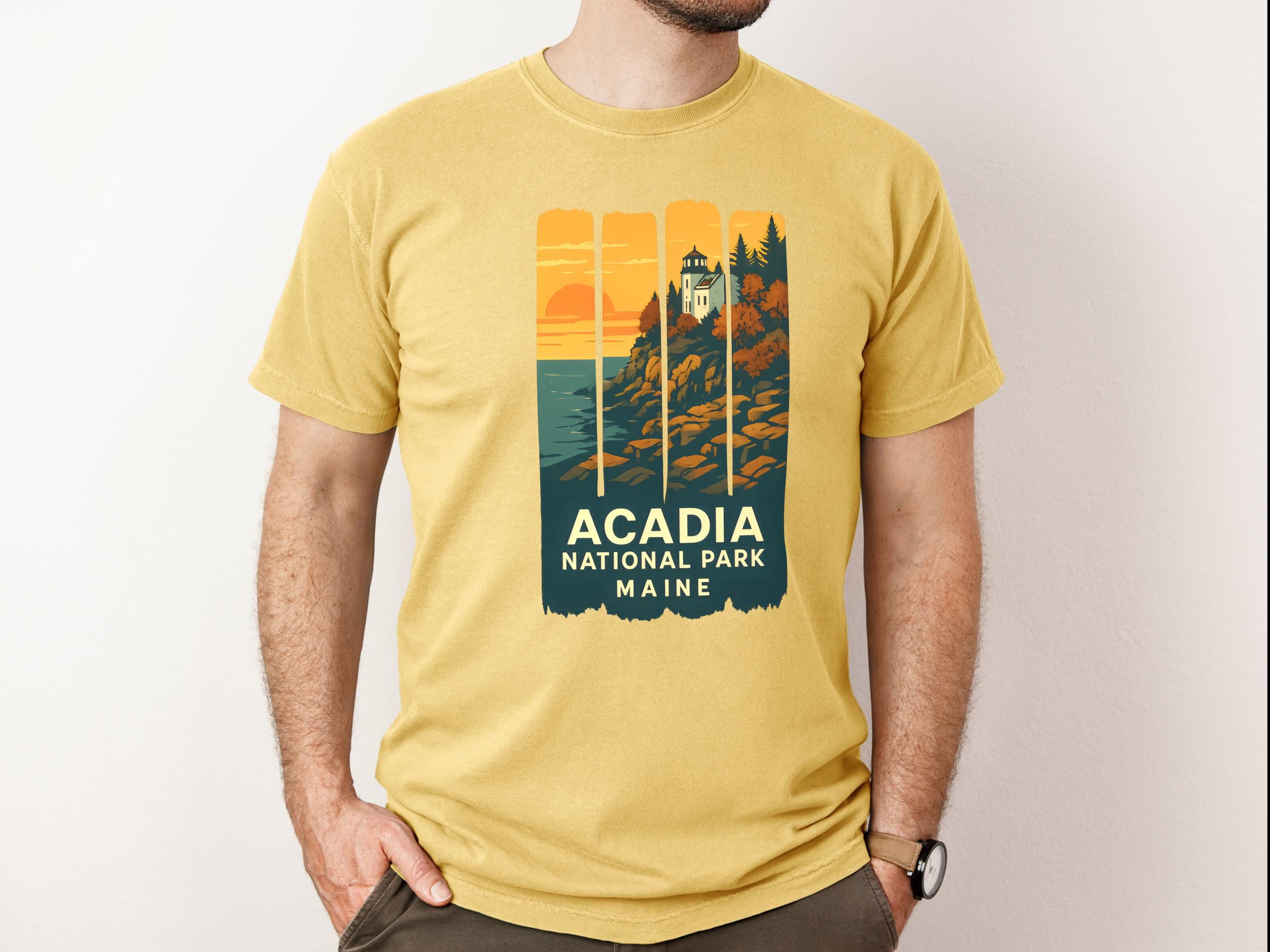 Comfort Color Acadia National Park Shirt, Maine Lighthouse Tee, Ocean ...