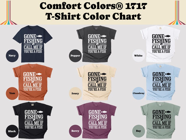 Comfort Color Funny Gone Fishing Shirt, Fisherman Graphic Tee, Angler ...