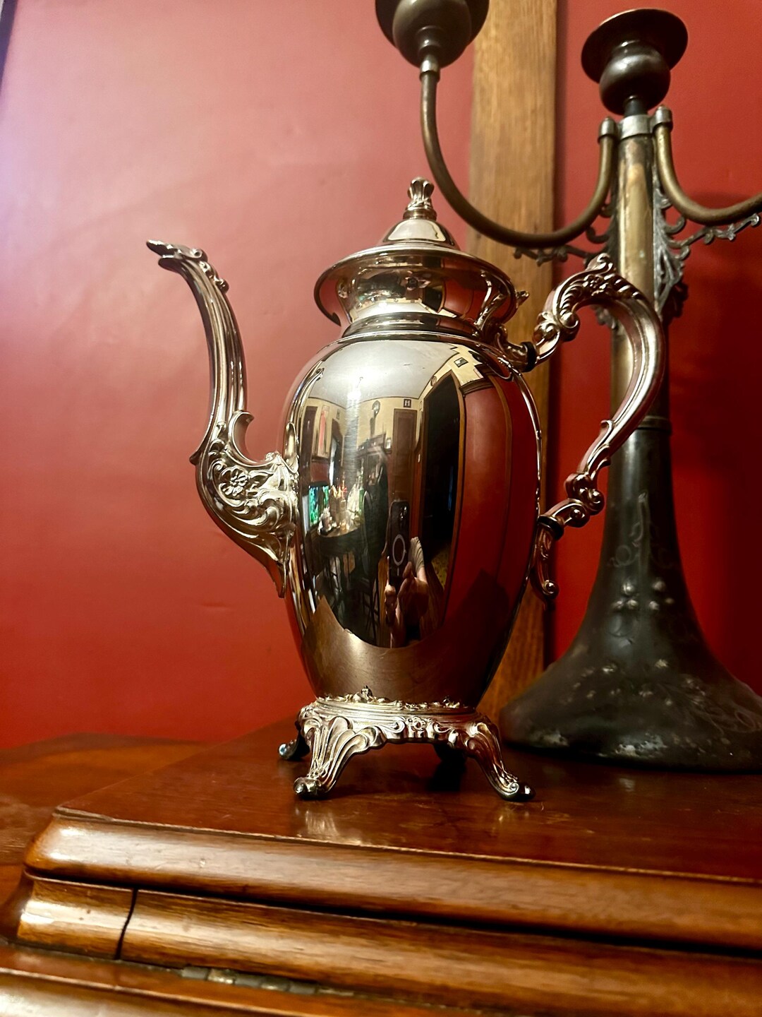 Vintage Oneida USA Footed Coffee/tea Pitcher With Lid – Silver Plated ...