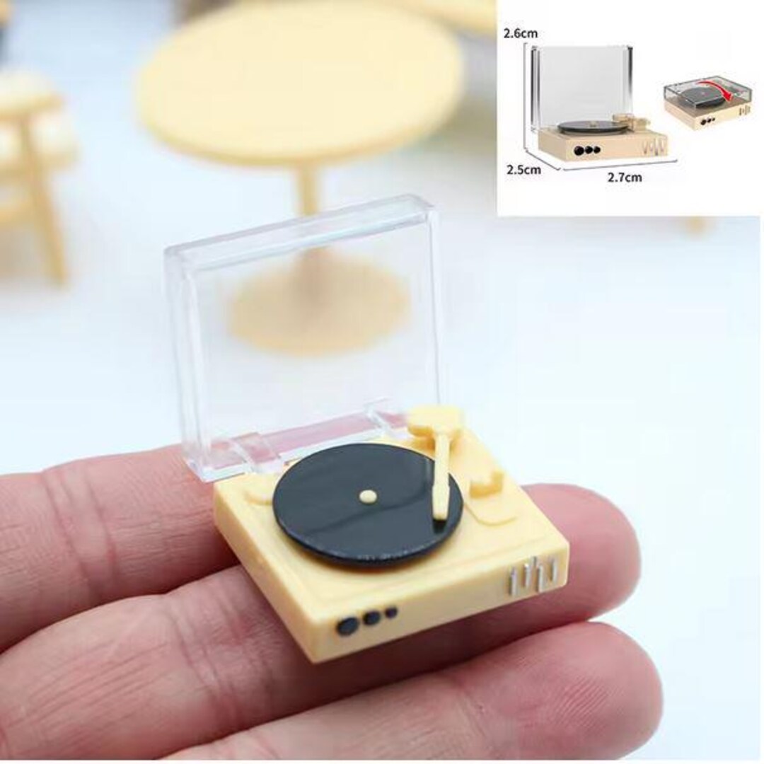 Dollhouse Vintage Turntable Resin 1/12 Scale Record Player - Etsy