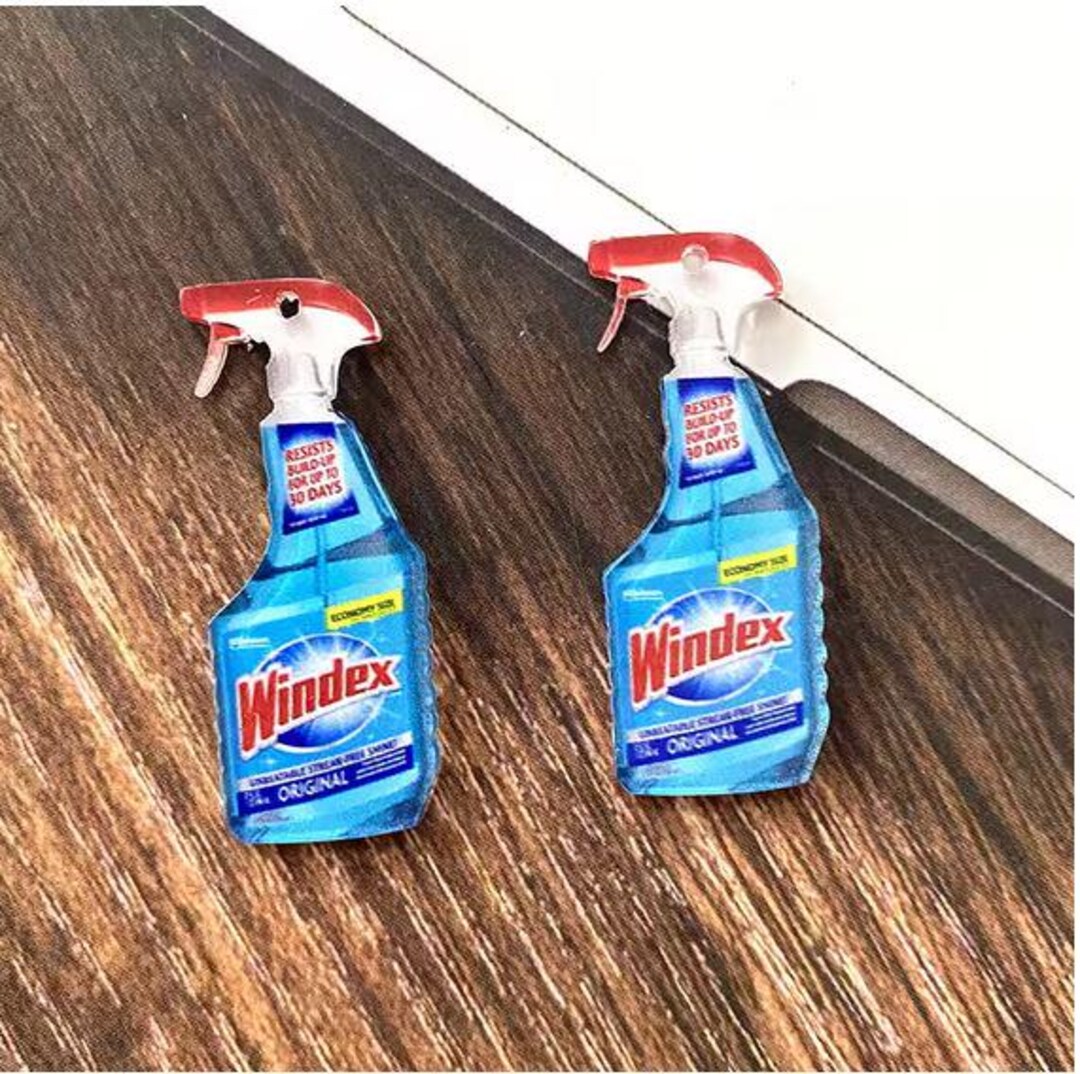 Dollhouse Windex Glass Cleaner Replica Set of 2 Miniature Realistic 1/12 Scale Flatback ...