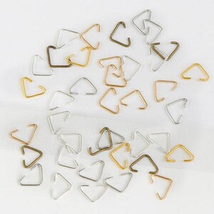 Triangle Jump Ring Beautiful Gold Silver Bronze Plate Dull Silver Bail ...