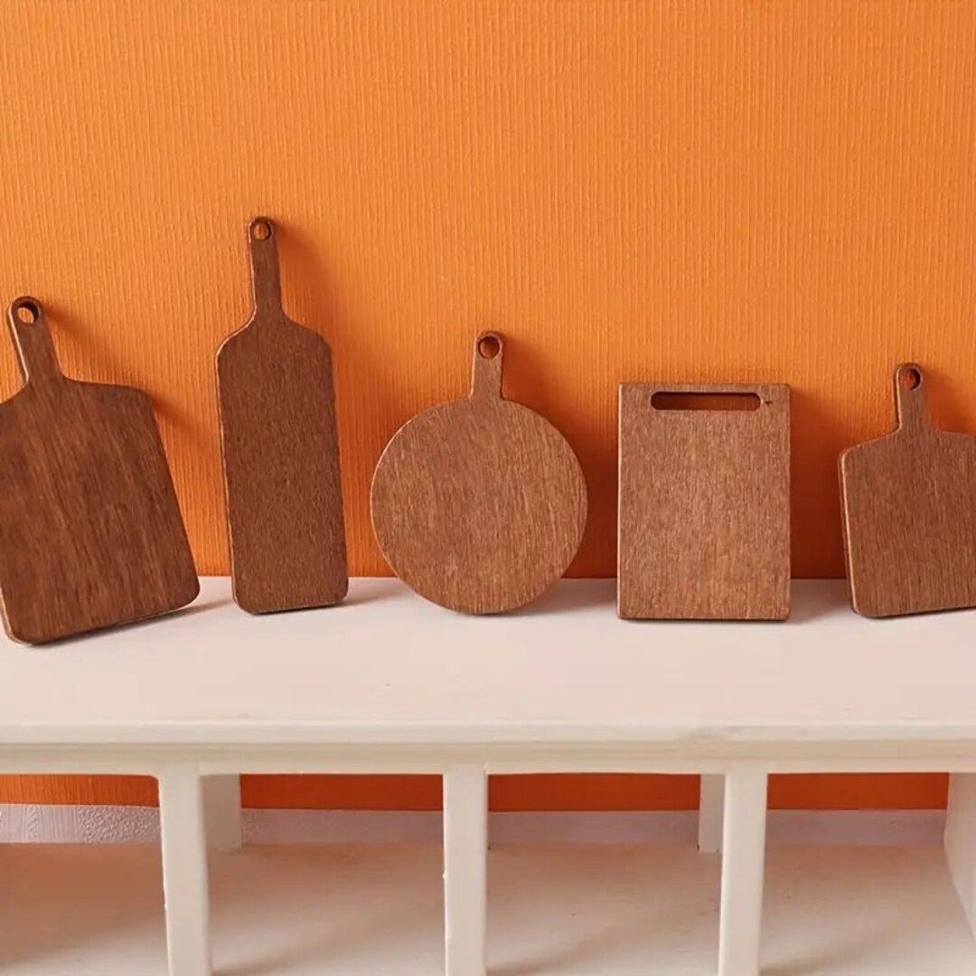 Dollhouse Miniature Wooden Cutting Board 1/12 Scale Realistic 5 Styles ...
