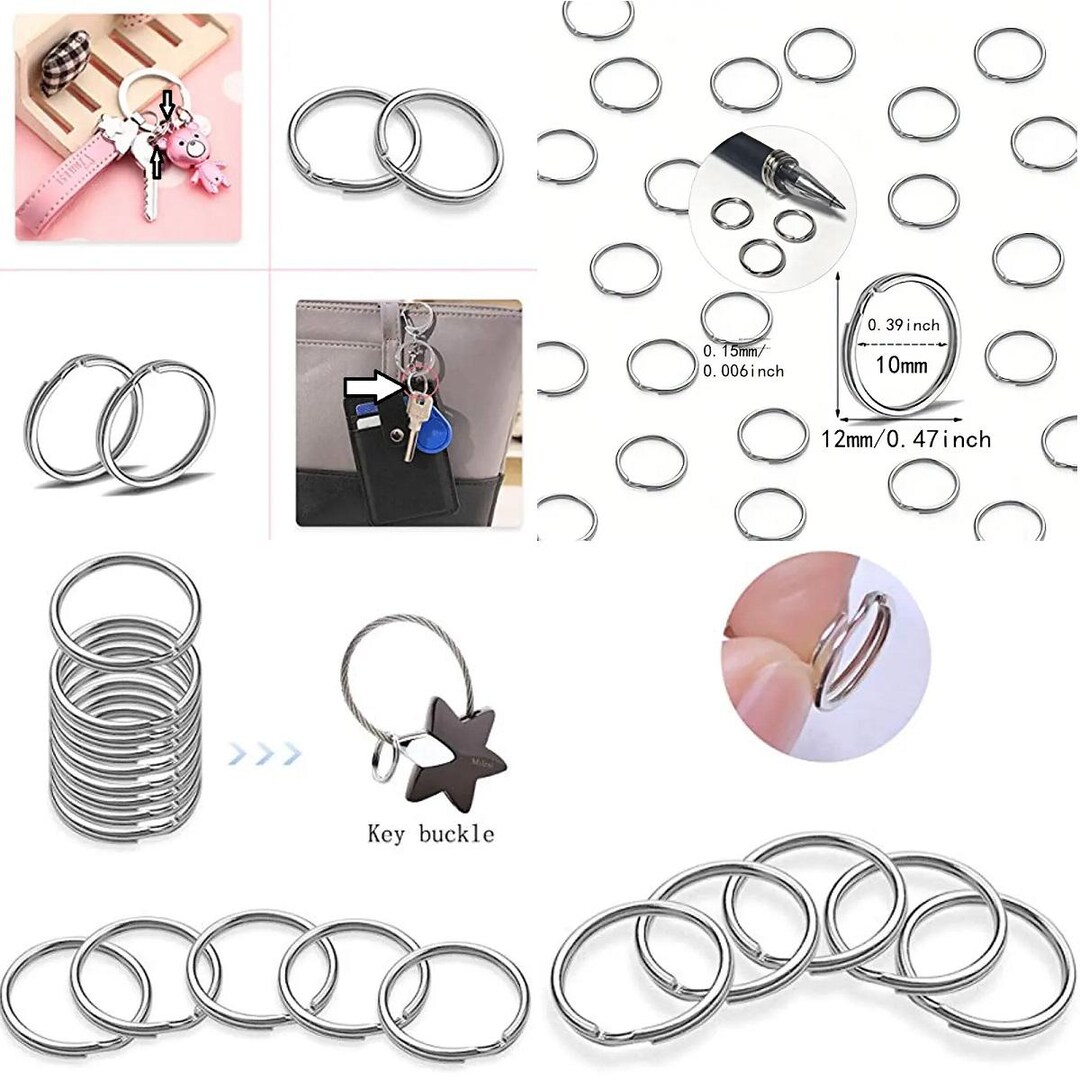 Crafting Miniature Key Rings Small Split Rings Gold Silver Gunmetal ...