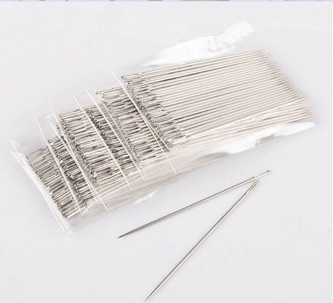 25 Pc Lot Stainless Steel Large Eye Sewing Needles HUGE Selection 10 ...