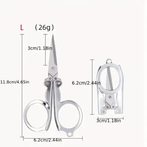 Folding Scissors Stainless Steel Mini Handy Pocket Travel Multi Use - Etsy