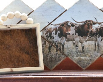 Branding Frame Cowhide Picture Frame Rustic Western Unique Farmhouse ...
