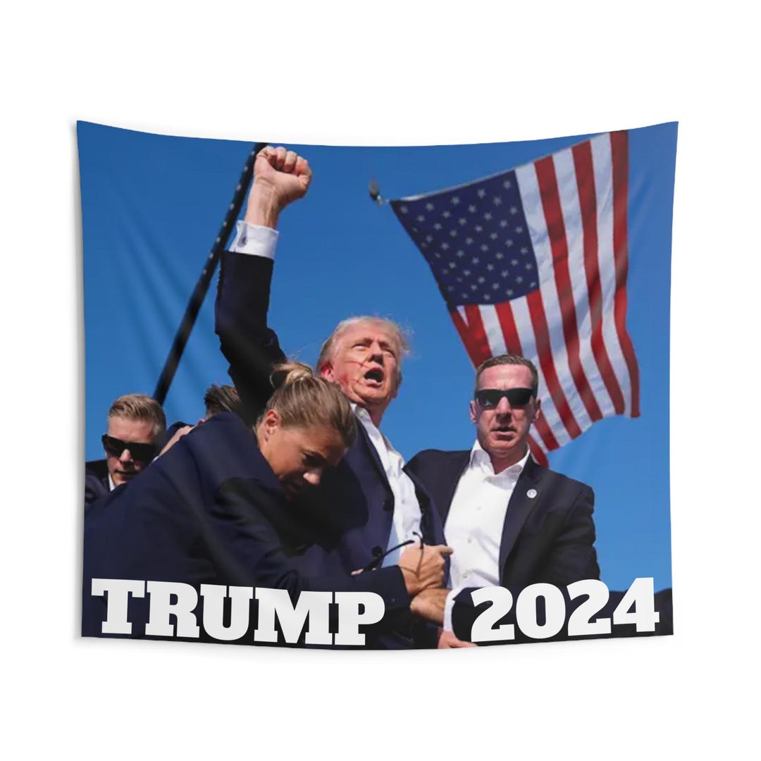 TRUMP 2024 Assassination Fist Wall Tapestries - Etsy