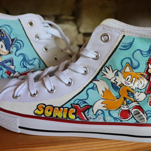 Sonic Hand Painted Shoes - Etsy