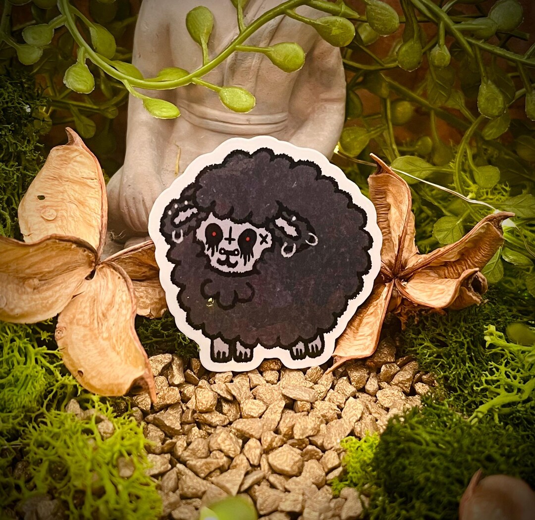Cult Sheep Laminated Vinyl Sticker | Cute Spooky Art | Stickers for Any ...
