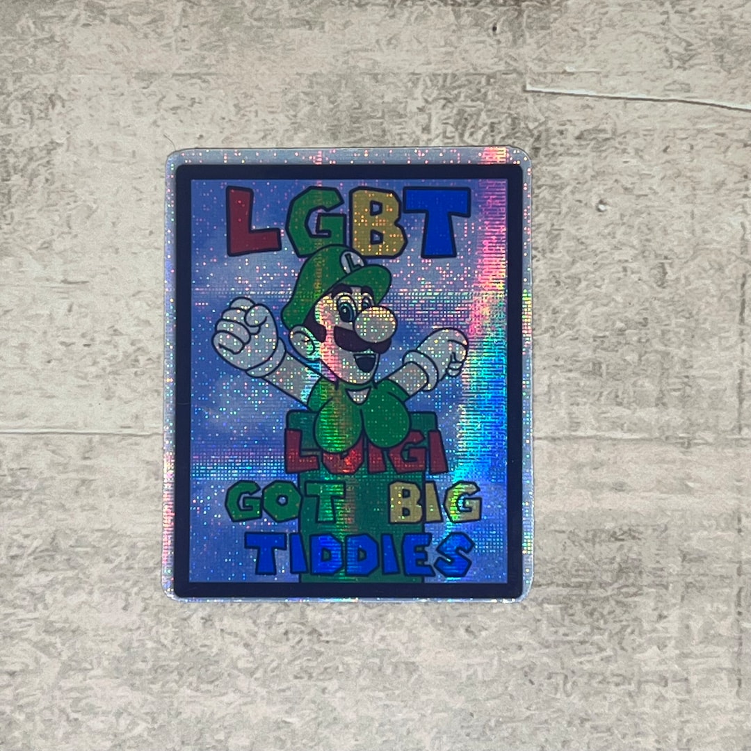 LGBT Luigi Got Big Tiddies Sparkling Pride Sticker - Etsy