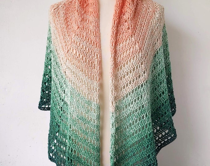 Crochet Semi-circle Shawl Pattern - Apricot Rose - Crochet Half Circle ...