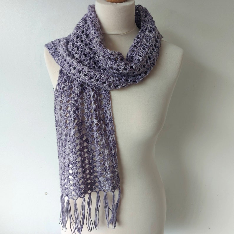Crochet Lace Shell Stitch Scarf Pattern PDF - Etsy