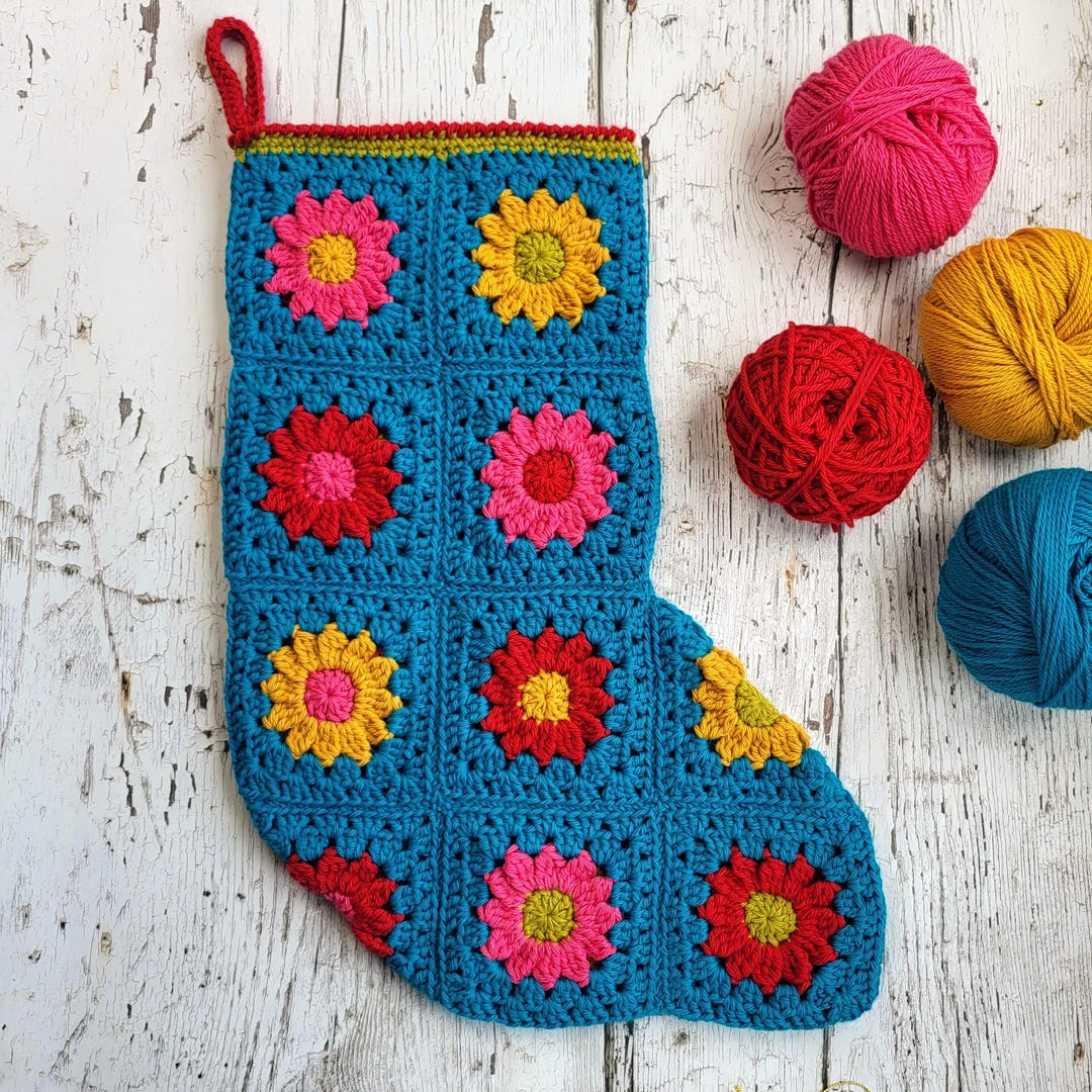 Crochet Christmas Stocking Granny Squares PDF Pattern - Etsy