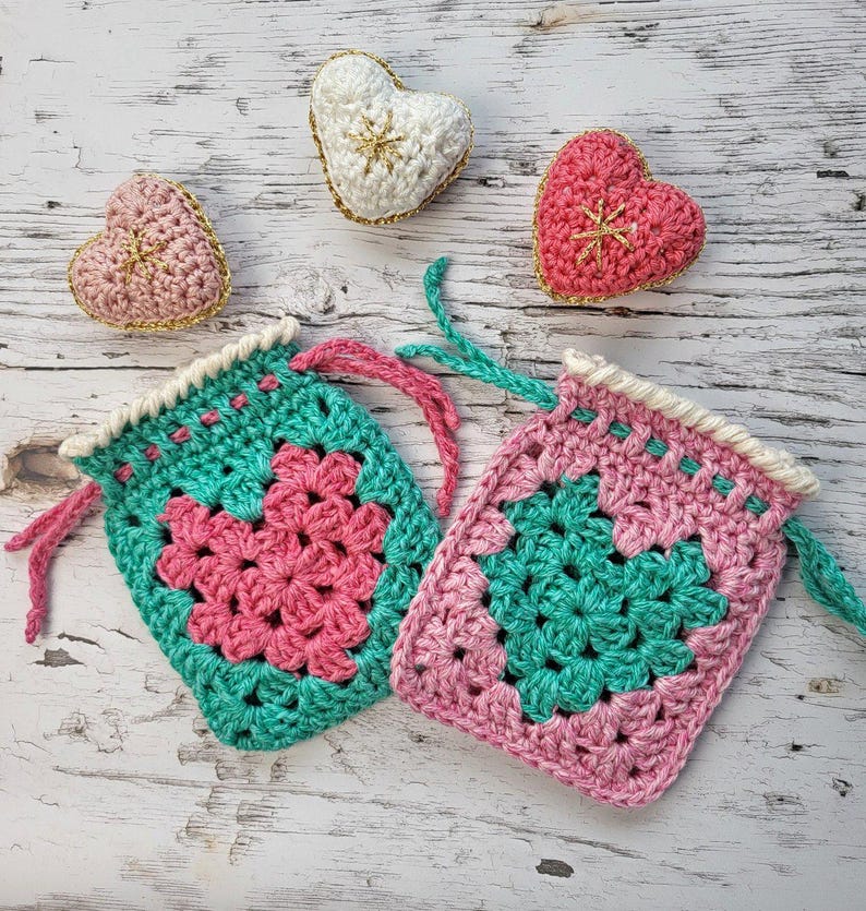 Crochet Granny Heart Pouch - Valentine Bag - PDF Pattern - Etsy