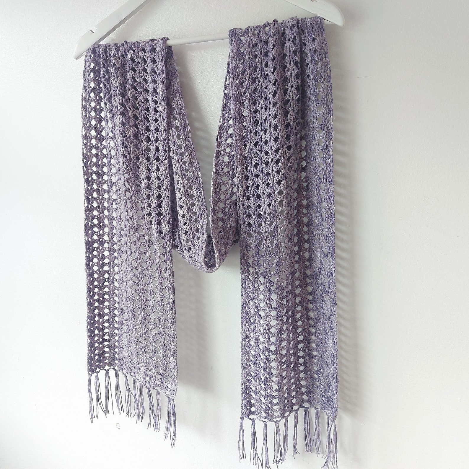 Crochet Lace Shell Stitch Scarf - Pattern PDF - Etsy