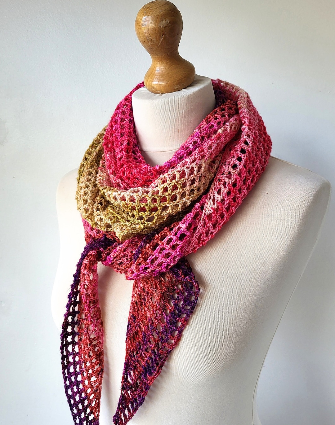 Crochet Neck Scarf Pattern - Fingering - One Skein - Crochet Scarf Easy ...