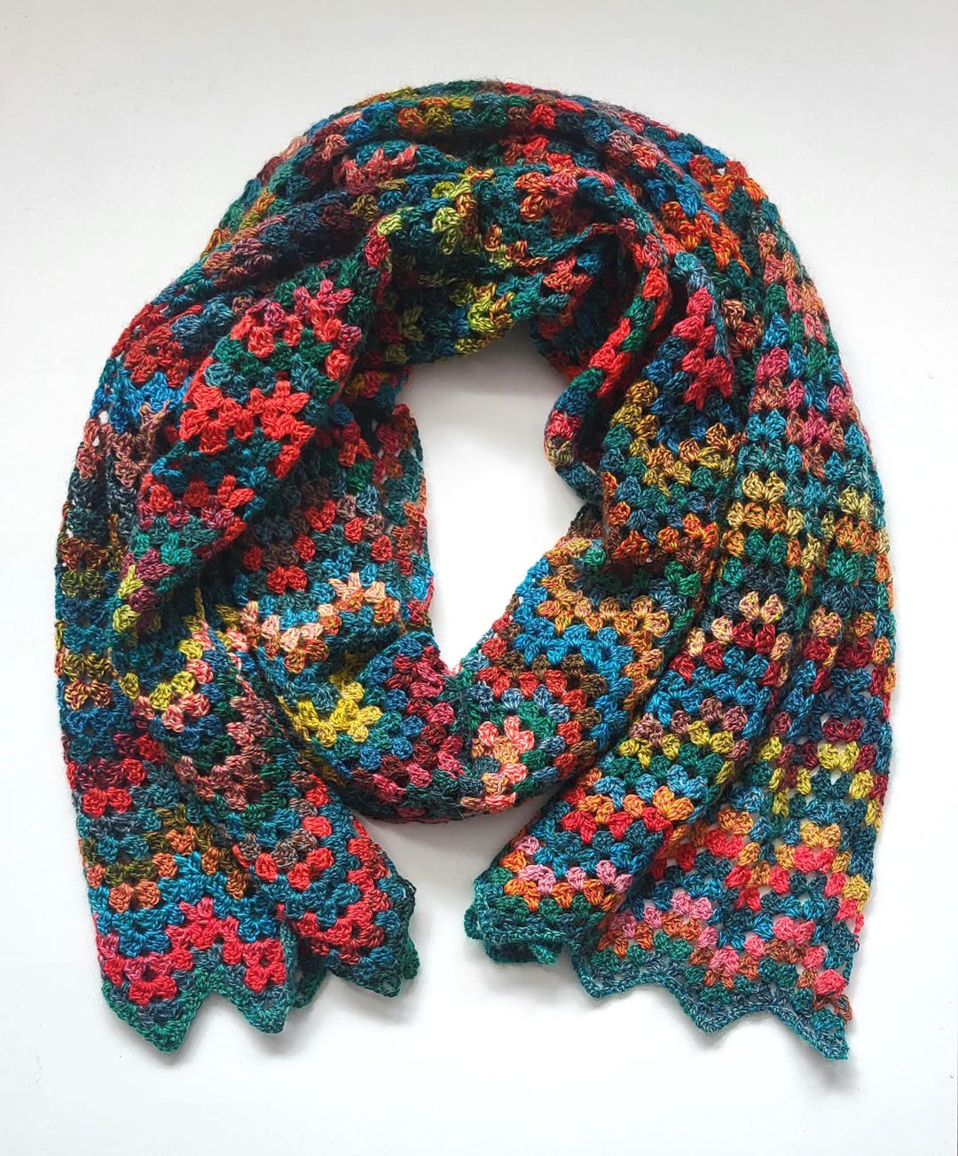 Crochet Scarf Granny Ripple Pattern - Fingering - Yarn Cakes PDF - Etsy