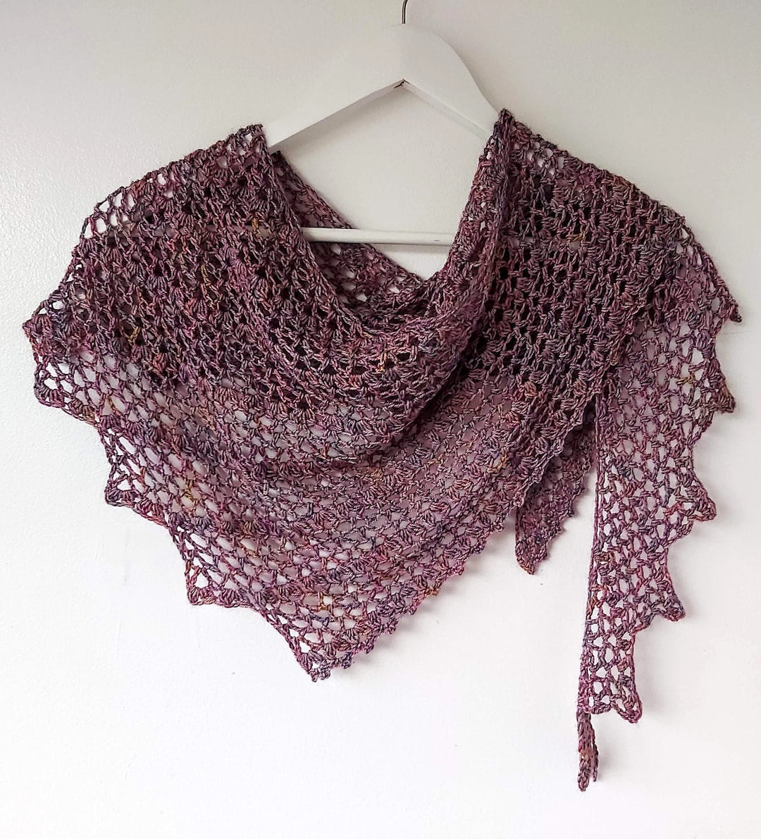 One Skein Crochet Shawl Pattern – Asymmetric Lace Scarf (PDF Pattern ...