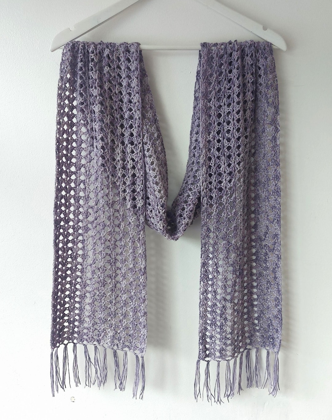 Crochet Lace Shell Stitch Scarf - Pattern PDF - Etsy