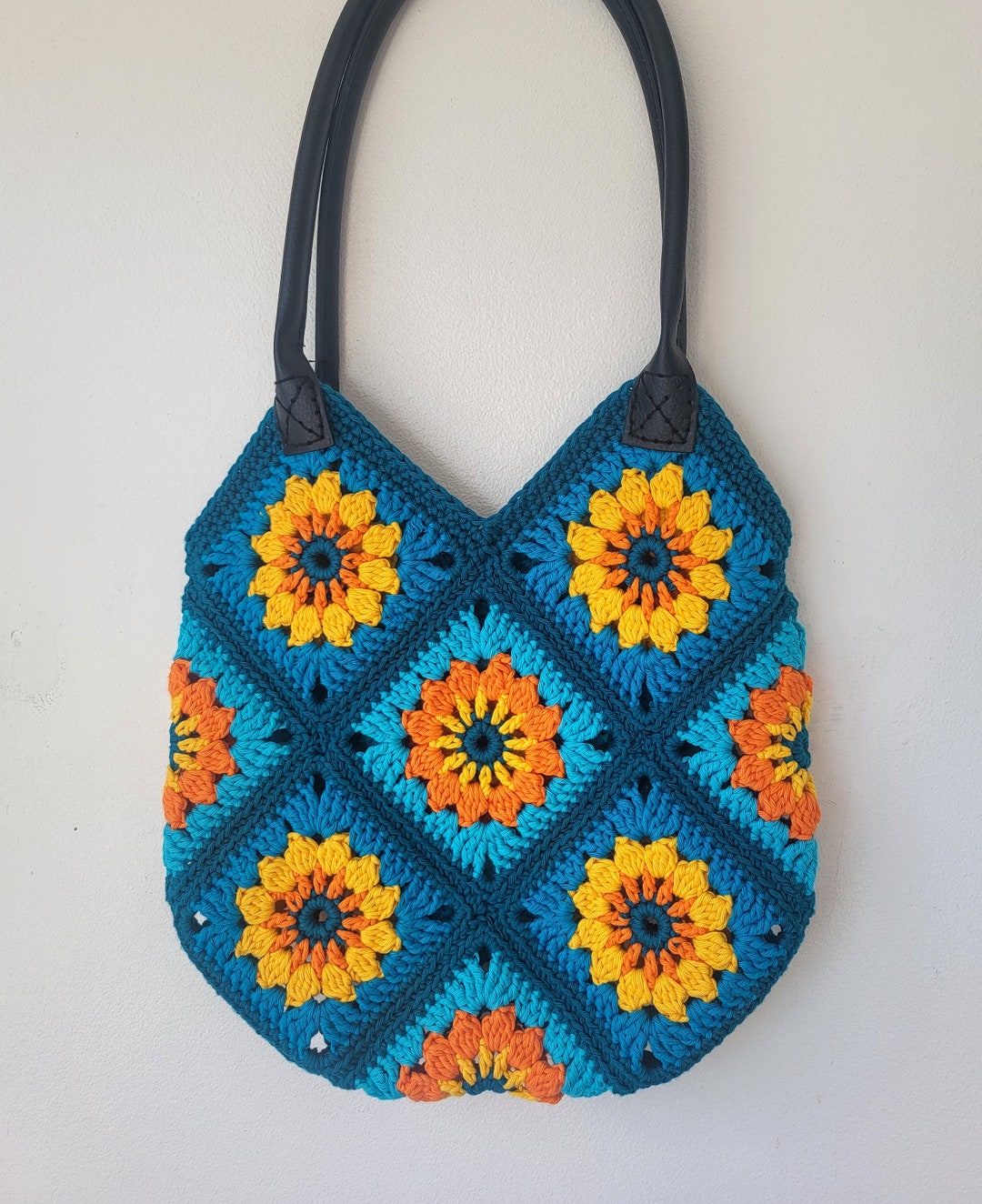 Crochet Daisy Granny Square Bag Pattern (PDF) - Etsy