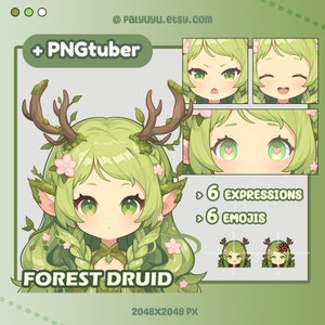 Cute Forest Druid Pngtuber | Chibi Kawaii | Ready to Use | Anime Vtuber ...