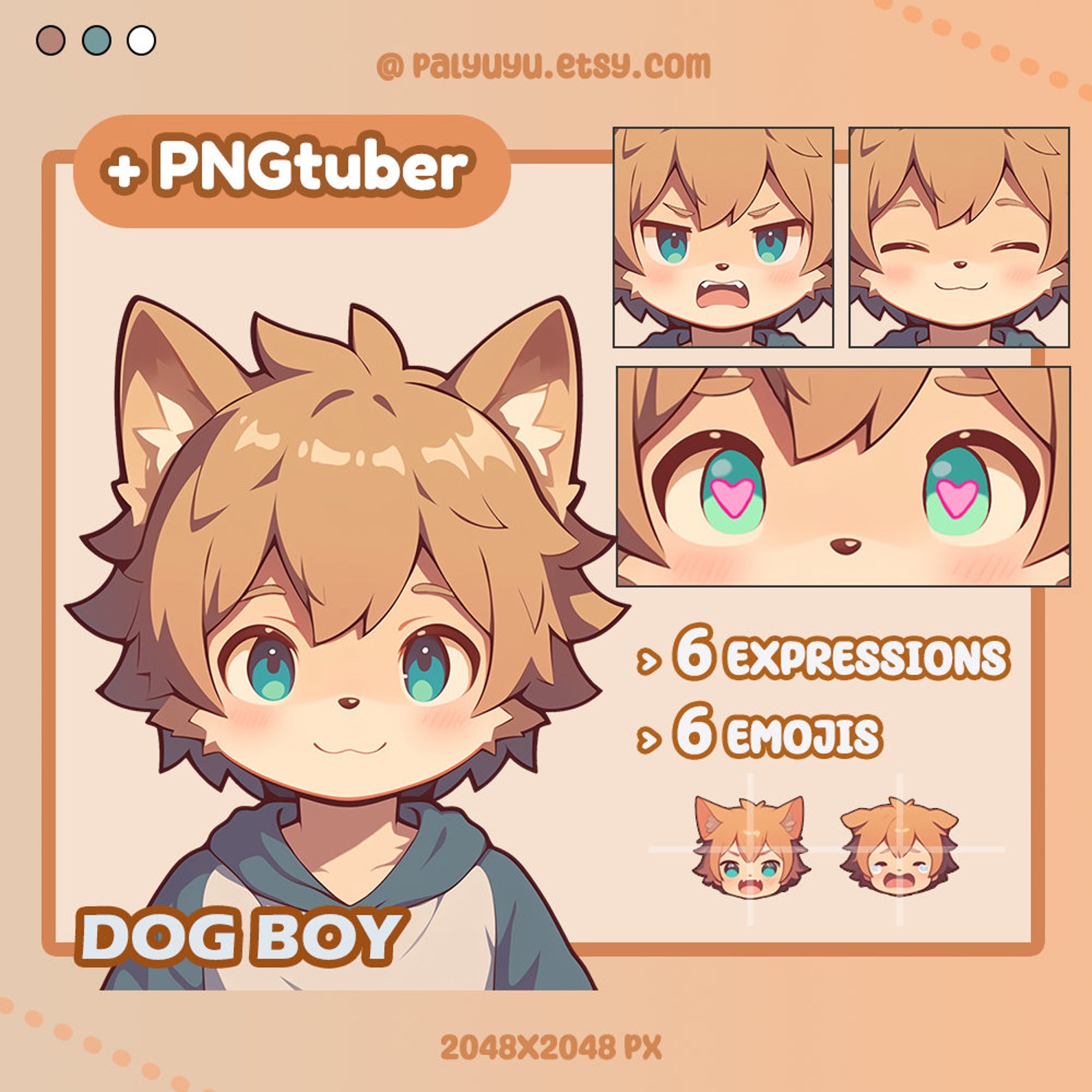 Cute Dog Boy Pngtuber | Furry Vtuber | Ready to Use | Anime Vtuber ...