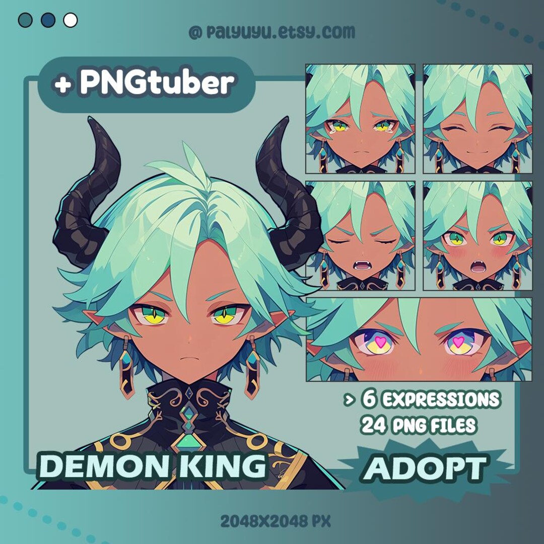 Adoptables Demon King Pngtuber | Chibi | Dark Skin Vtuber | Adopt ...
