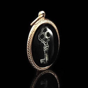 The Shadow Key Brass Pendant With Original Artwork - Etsy