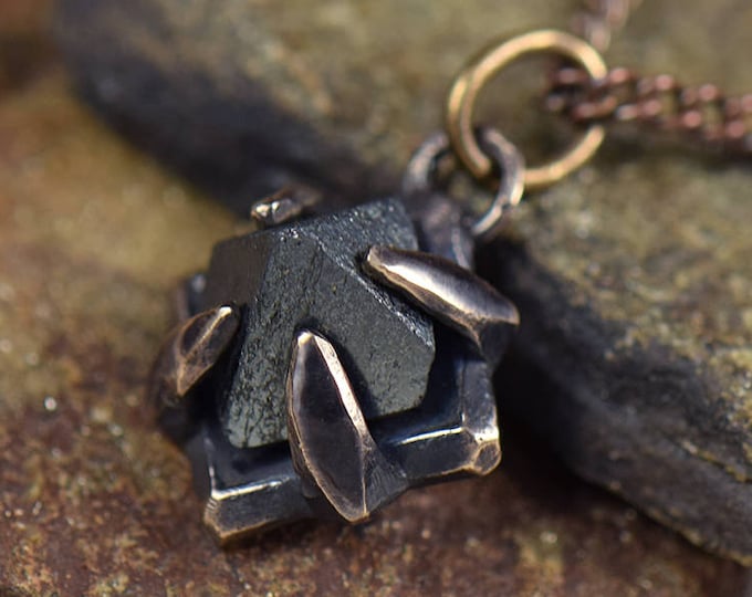 Compass Stone – Raw Magnetite Crystal Set in Bronze - Etsy