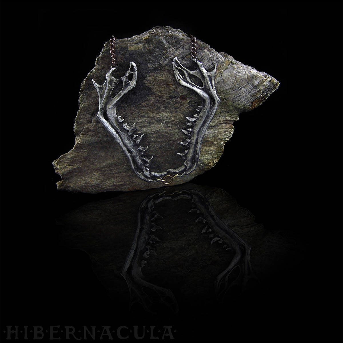 Predator Collar -- Jawbone Necklace in White Brass or Sterling Silver ...