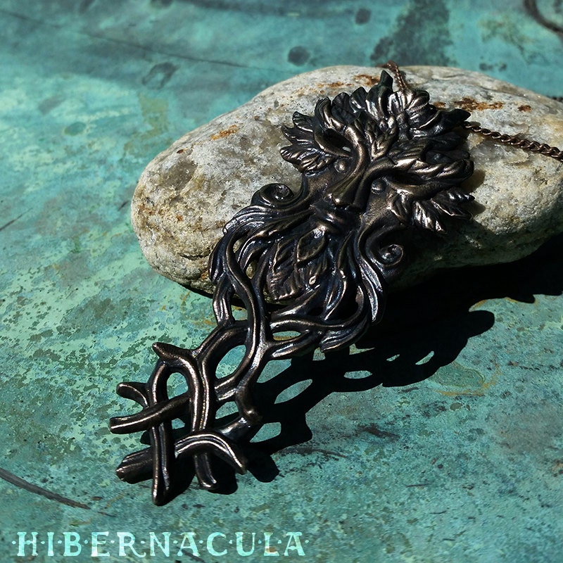 Key of the Green Man -- Bronze Pendant - Etsy