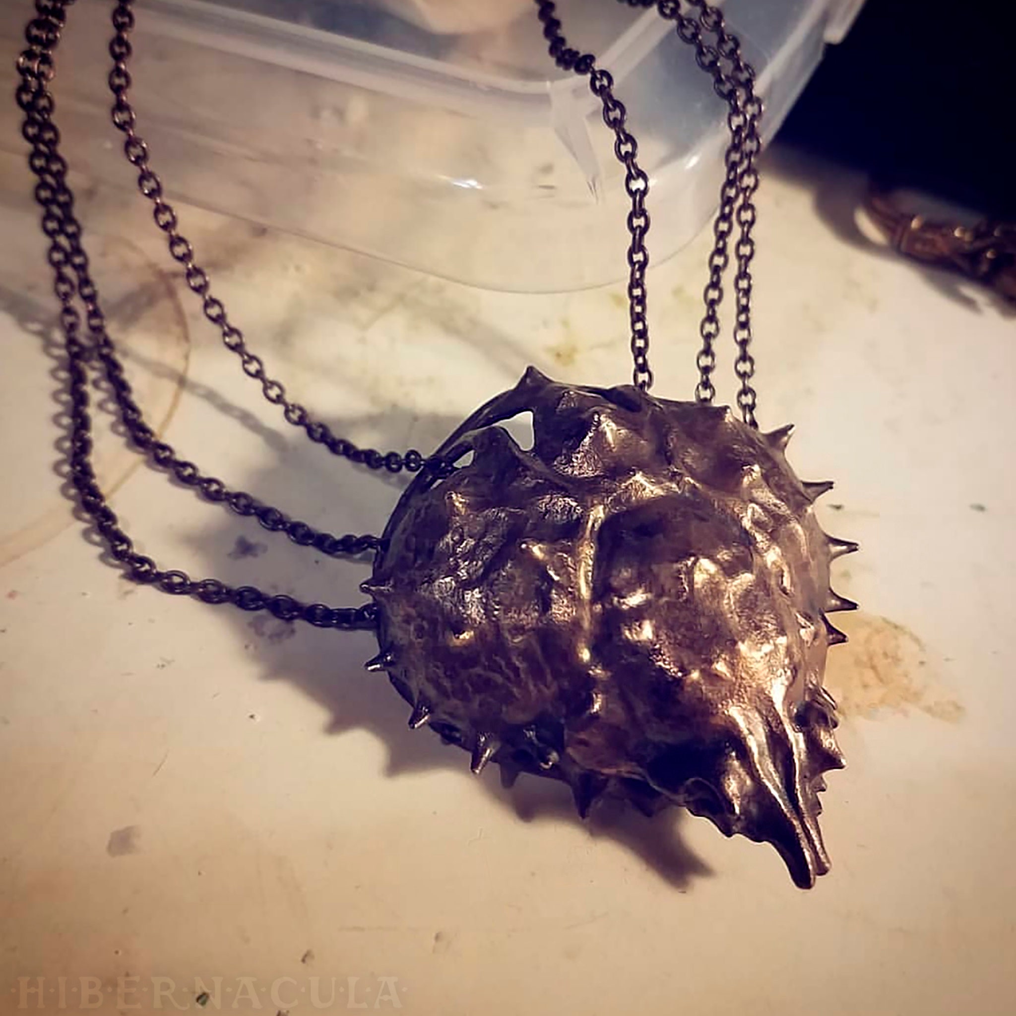 Armor -- Spider Crab Shell Pendant or Necklace in Bronze or Silver - Etsy