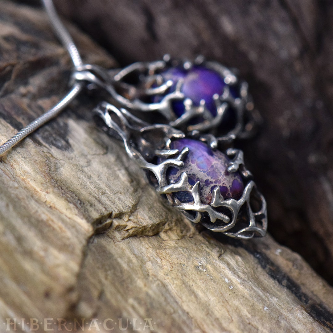 Dreamstone - Violet Imperial Jasper and Silver Pendant - Etsy