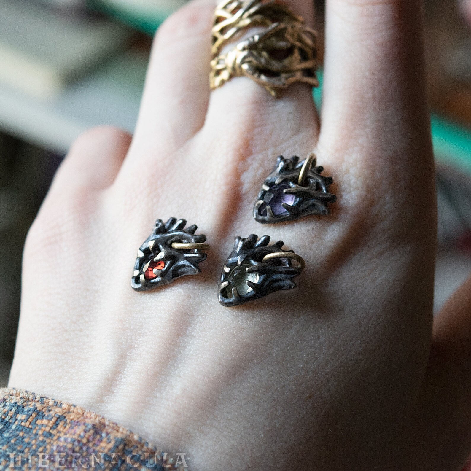 Micro-miniature Anatomical Heart Gemstone Charm in Bronze or - Etsy