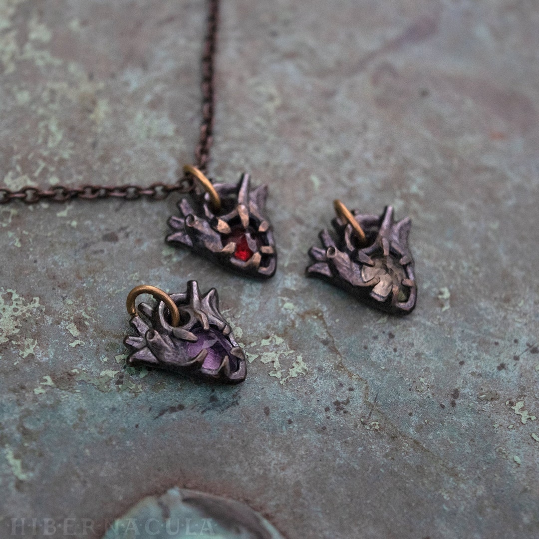 Micro-miniature Anatomical Heart - Gemstone Charm in Bronze or Silver ...