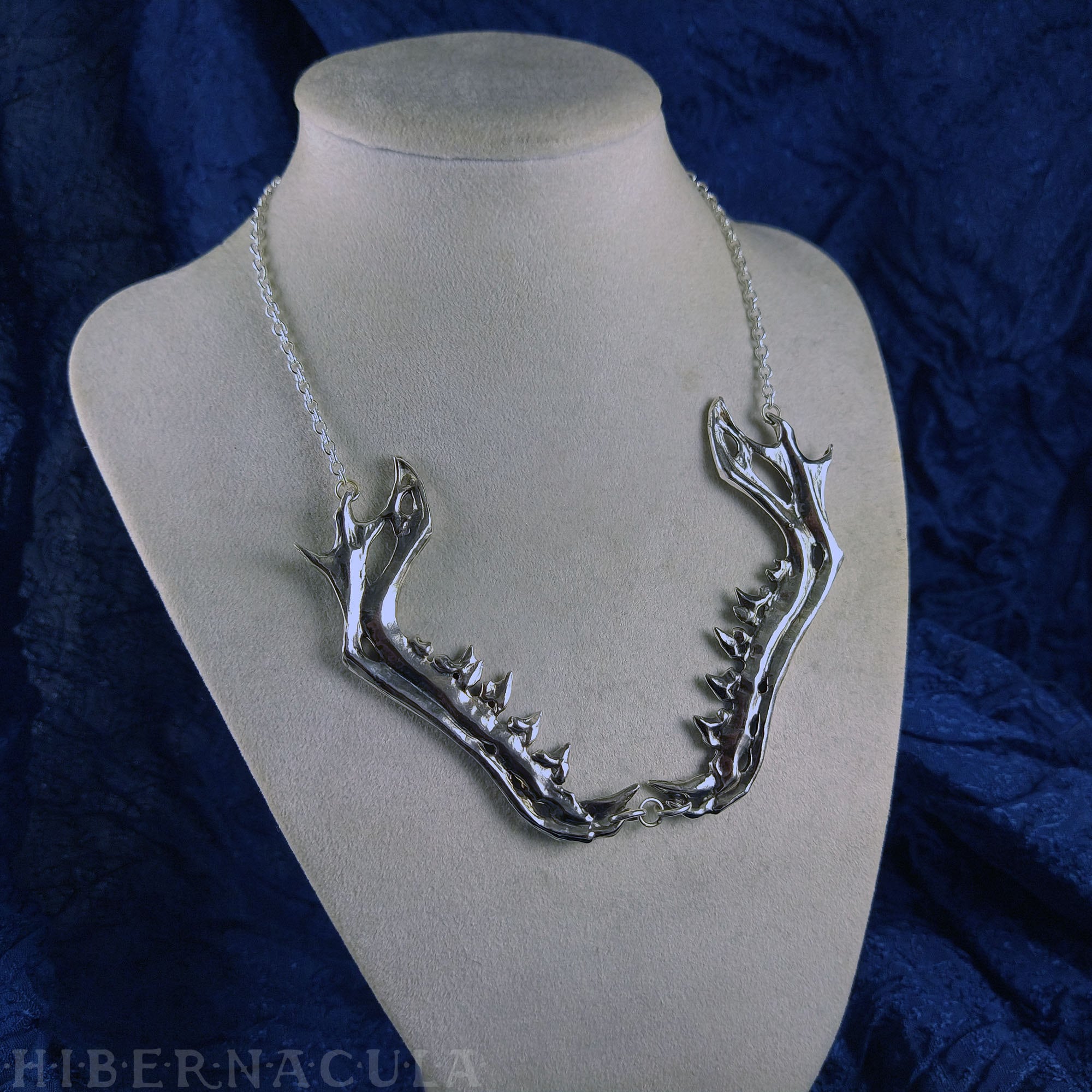 Predator Collar Jawbone Necklace in White Brass or Sterling | Etsy