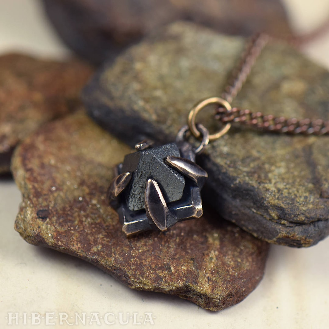 Compass Stone – Raw Magnetite Crystal Set in Bronze - Etsy