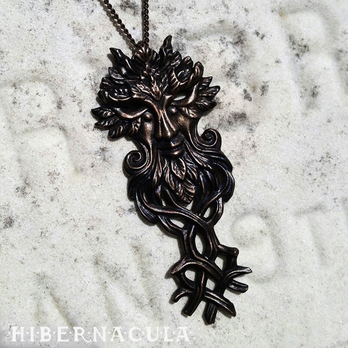 Key of the Green Man -- Bronze Pendant - Etsy