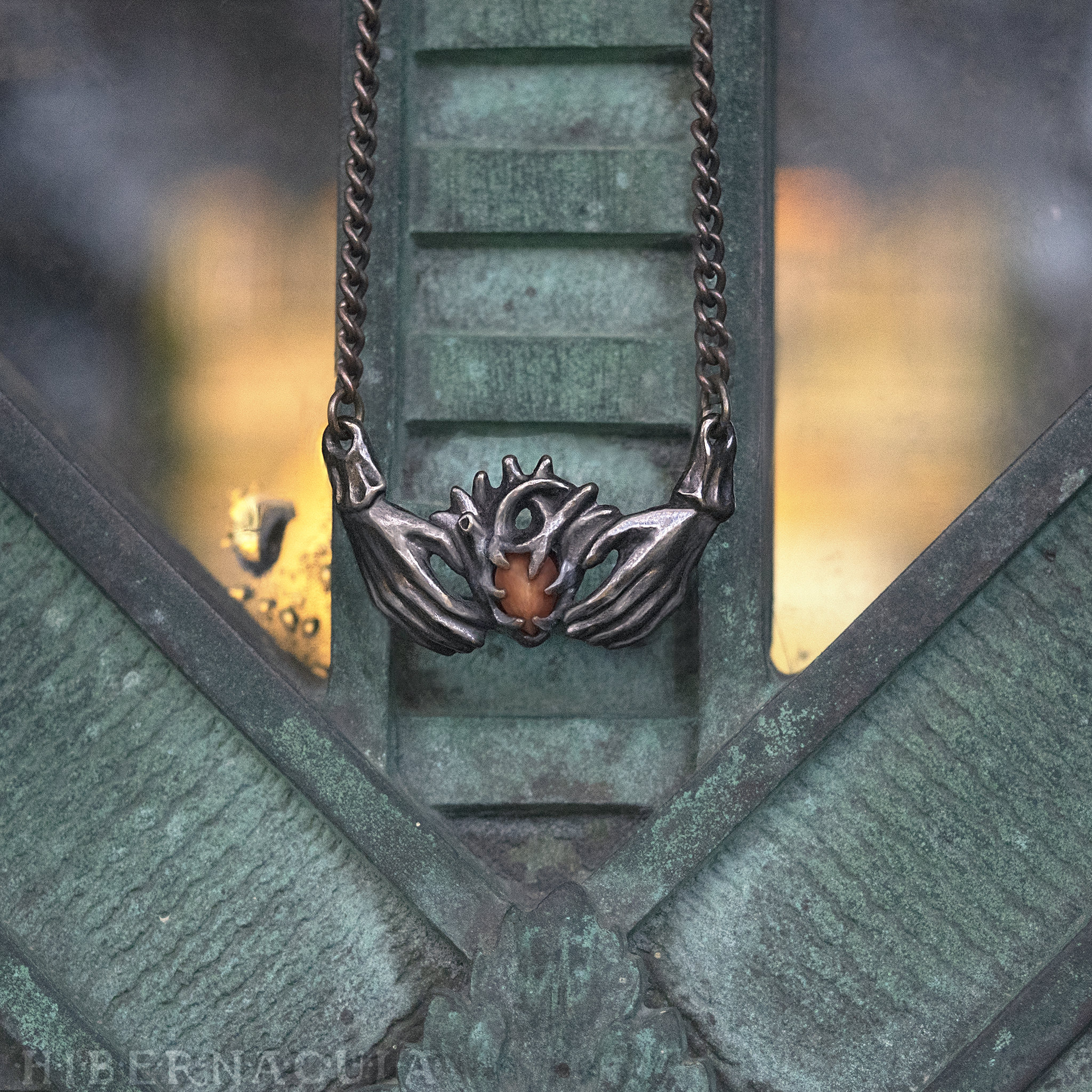 Claddagh Necklace -- Traditional Celtic Friendship Talisman in Bronze ...