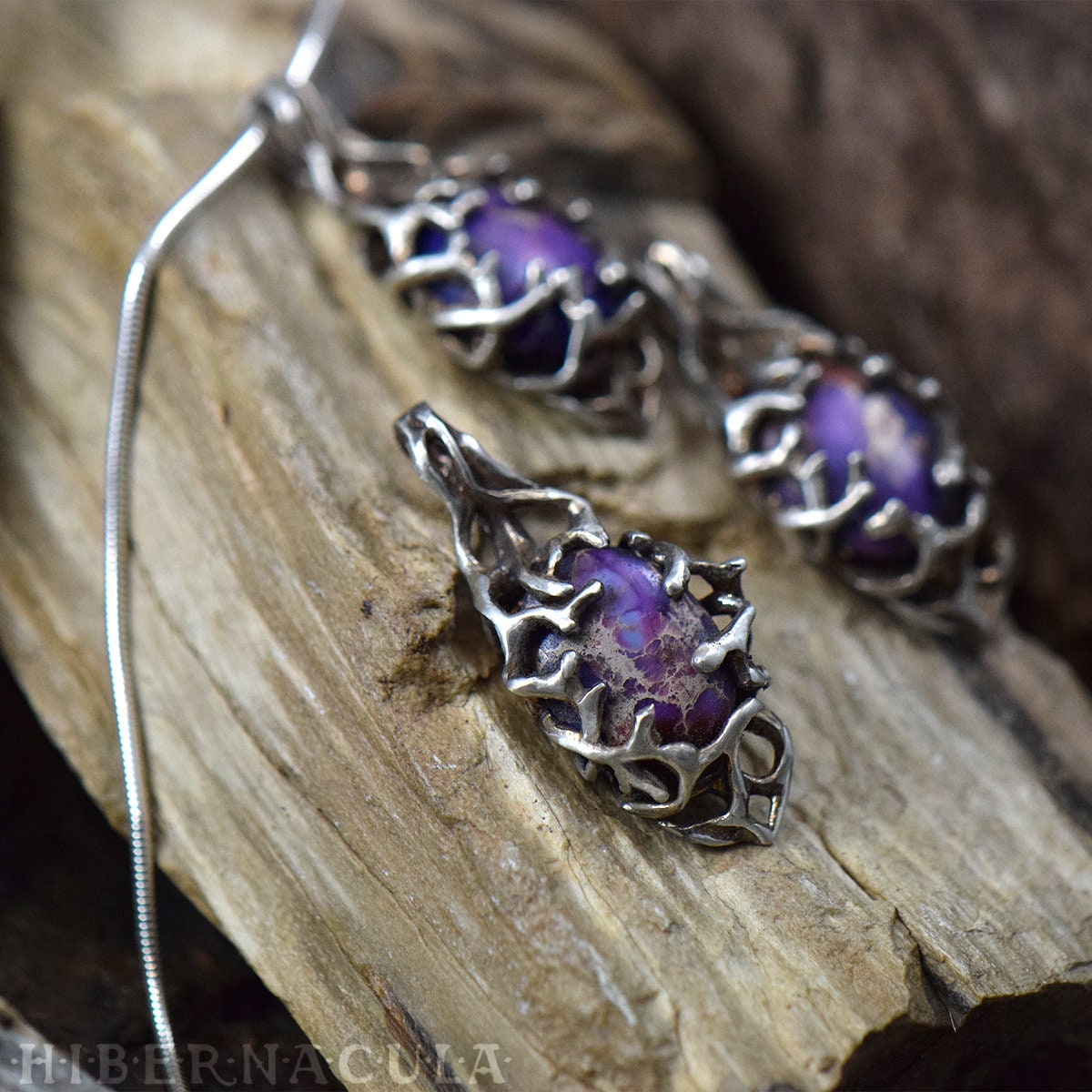Dreamstone - Violet Imperial Jasper and Silver Pendant - Etsy