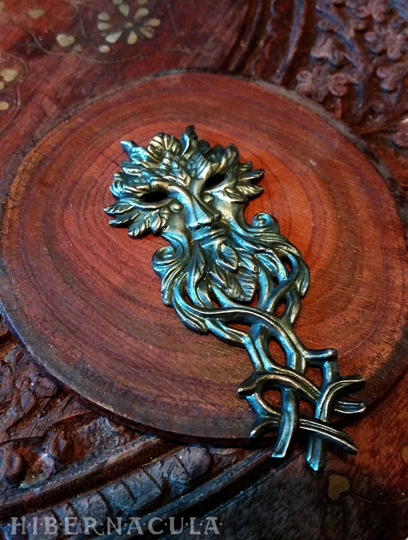 Key of the Green Man -- Bronze Pendant - Etsy