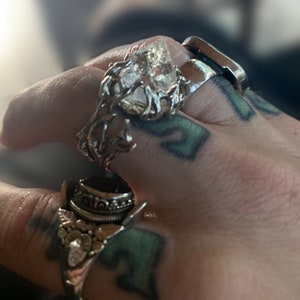 Apophyllite Pyramid Ring - Adjustable Spiral Ring in Bronze or Silver ...