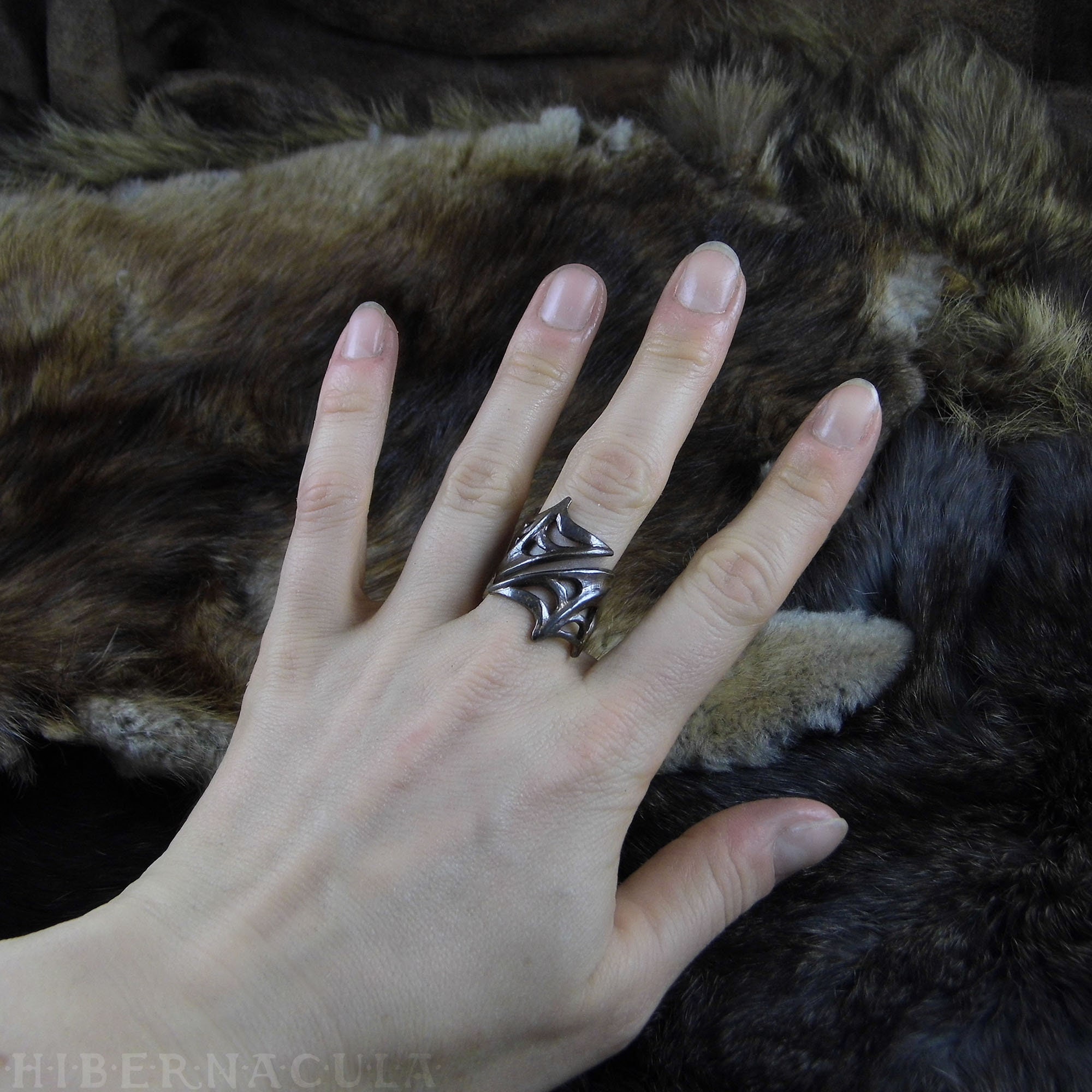 Nocturne - Bat Wing Spiral Ring in Bronze or Silver - Etsy