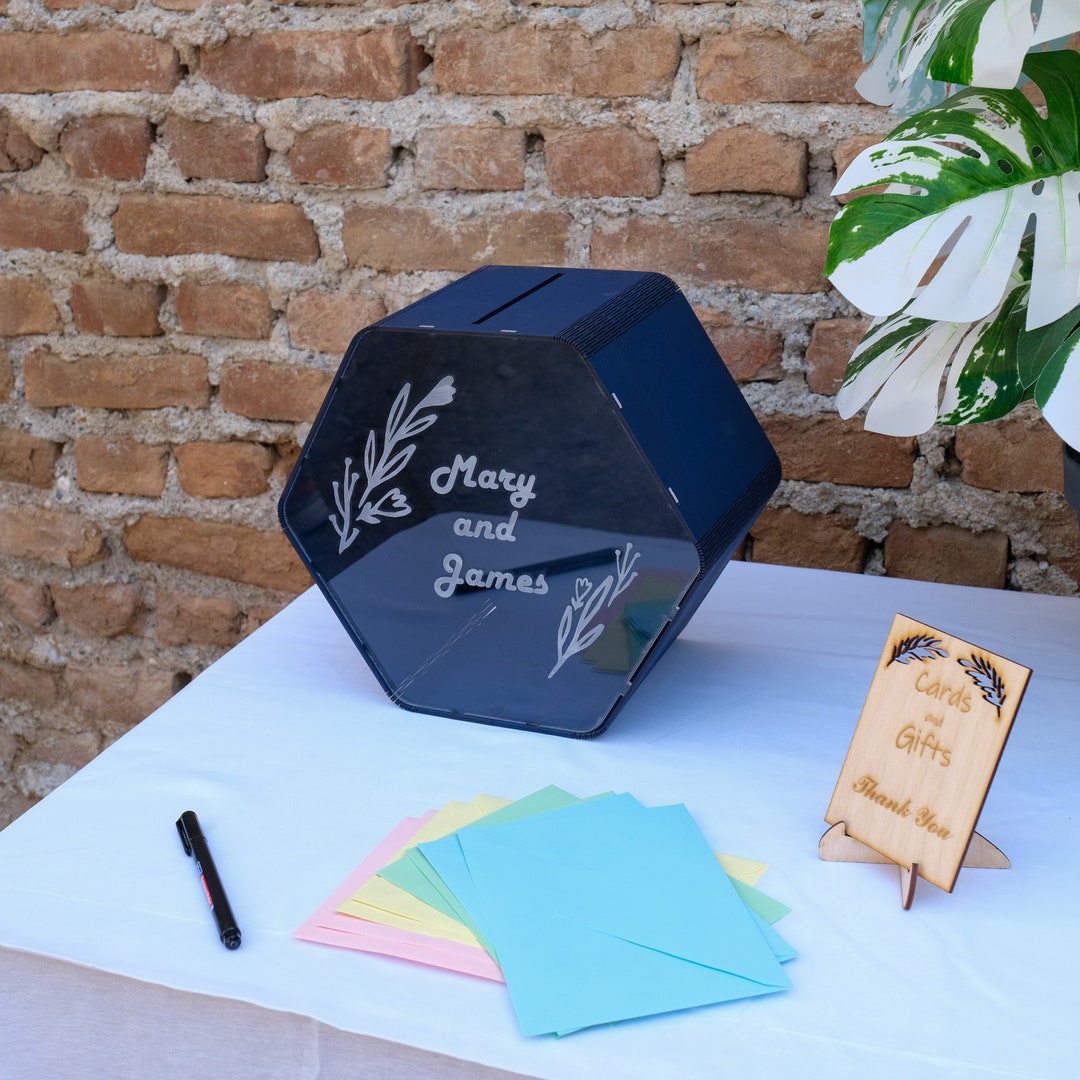 Crafted Memories, Personalized Wood and Acrylic Card Box for Your ...