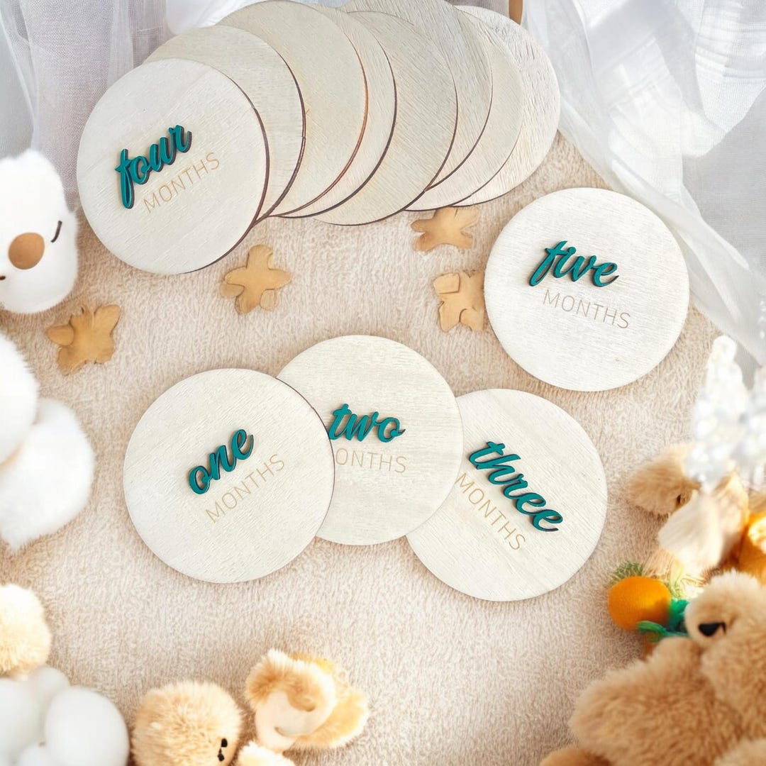 Baby Monthly Milestone Marker, 1-12 Month Baby Milestone Cards, Monthly ...