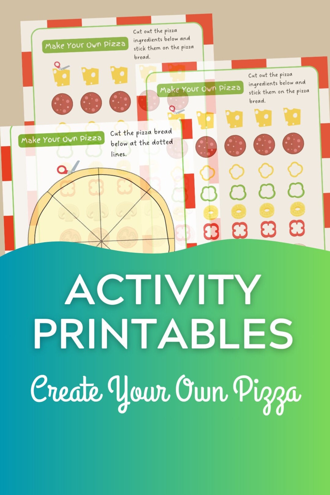 DIY Pizza Activity Cut Outs Pretend Play for Kids Learn and Fun ...