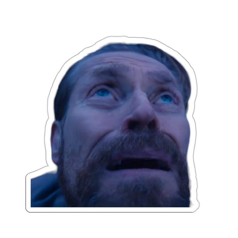 Willem Dafoe Looking up Sticker - Laptop Water Bottle Phone Sticker ...